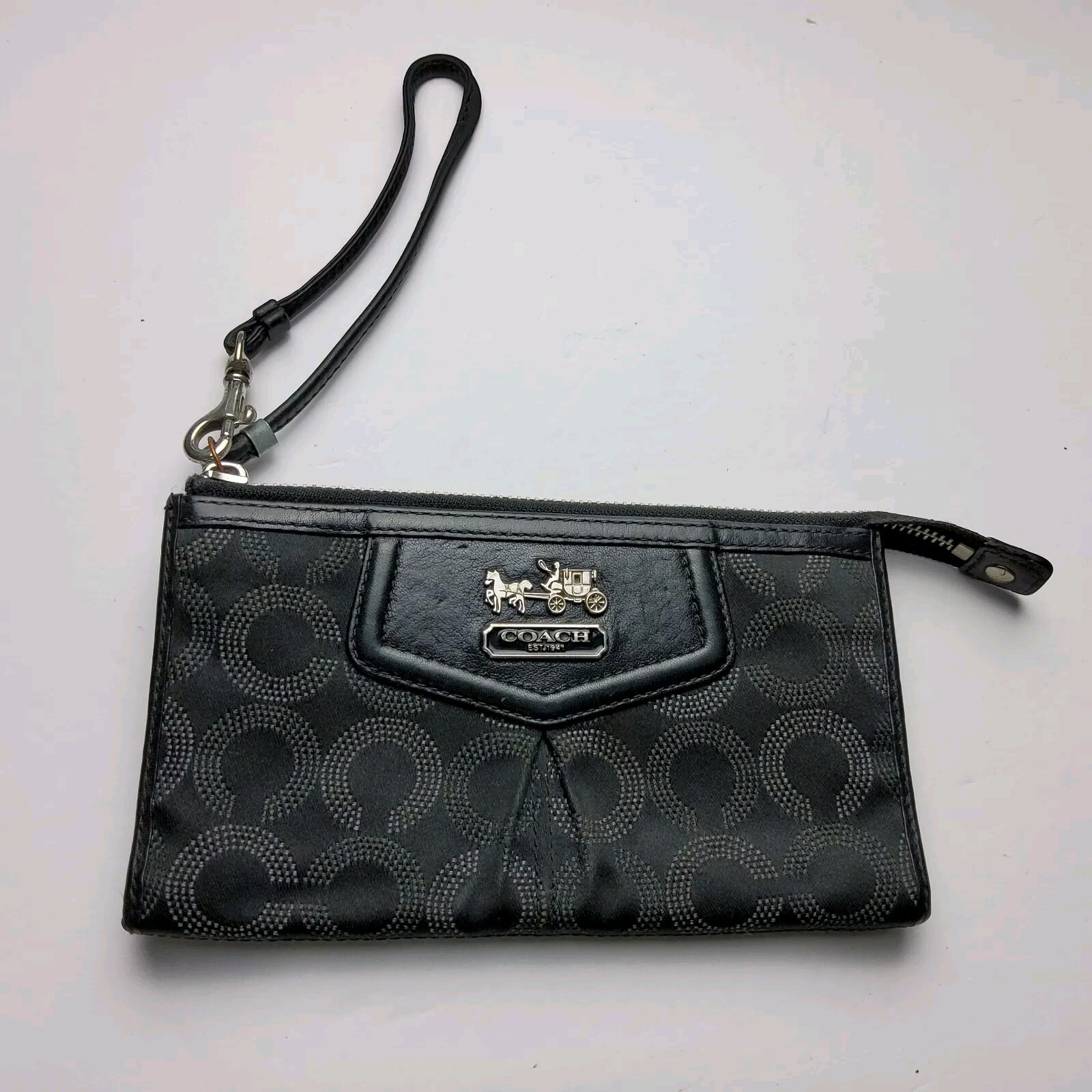 Coach Signature Large Wallet Wristlet Black - Gem
