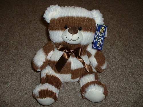 KellyToy Original Brown Striped Teddy Bear Plush Stuffed Animal Toy 3 ...
