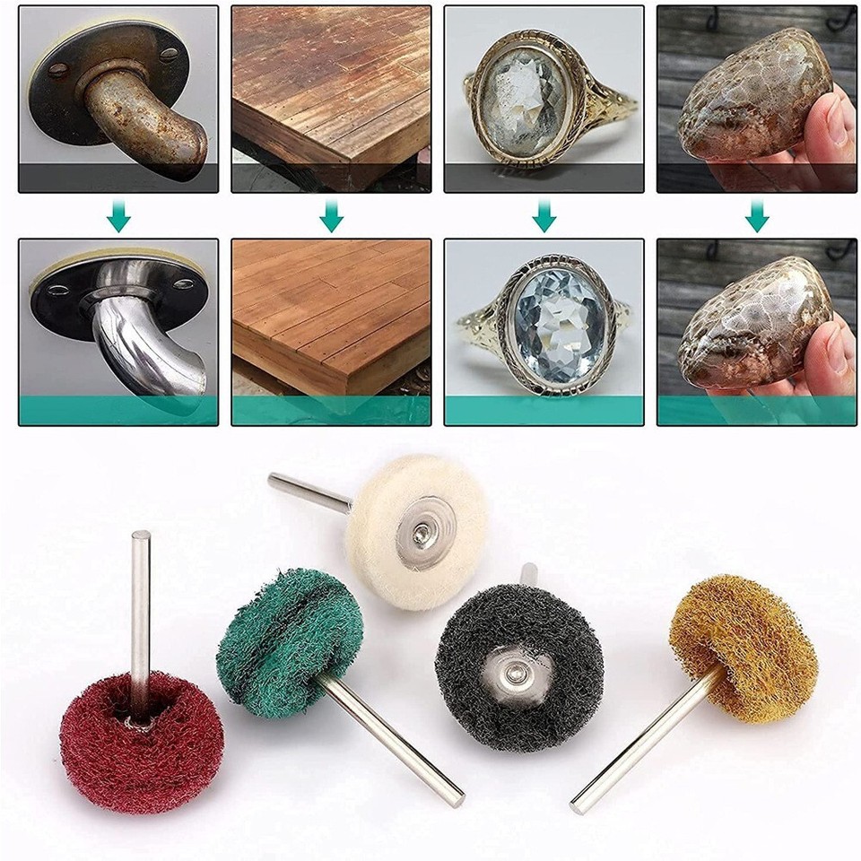 50 Metal Polishing Buffing Wheel Burr Kit Rotary Tool Accessories Set ...