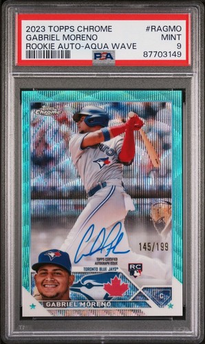 GABRIEL MORENO 2023 TOPPS CHROME AQUA WAVE ROOKIE AUTO #RAGMO 145/199 ...