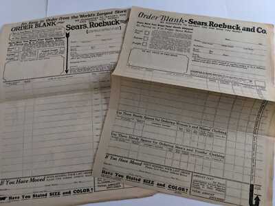 Vintage Sears Roebuck & Co Lot of 2 Mail Order Forms Order Blanks | eBay