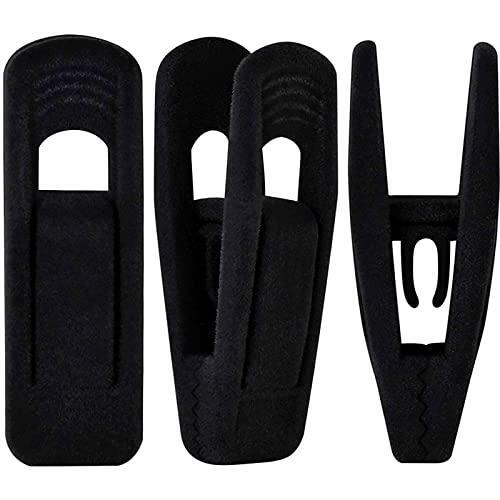 TOFIIGREM Black Velvet Hanger Clips (60-Pack), Non-Slip Strong Velvet ...
