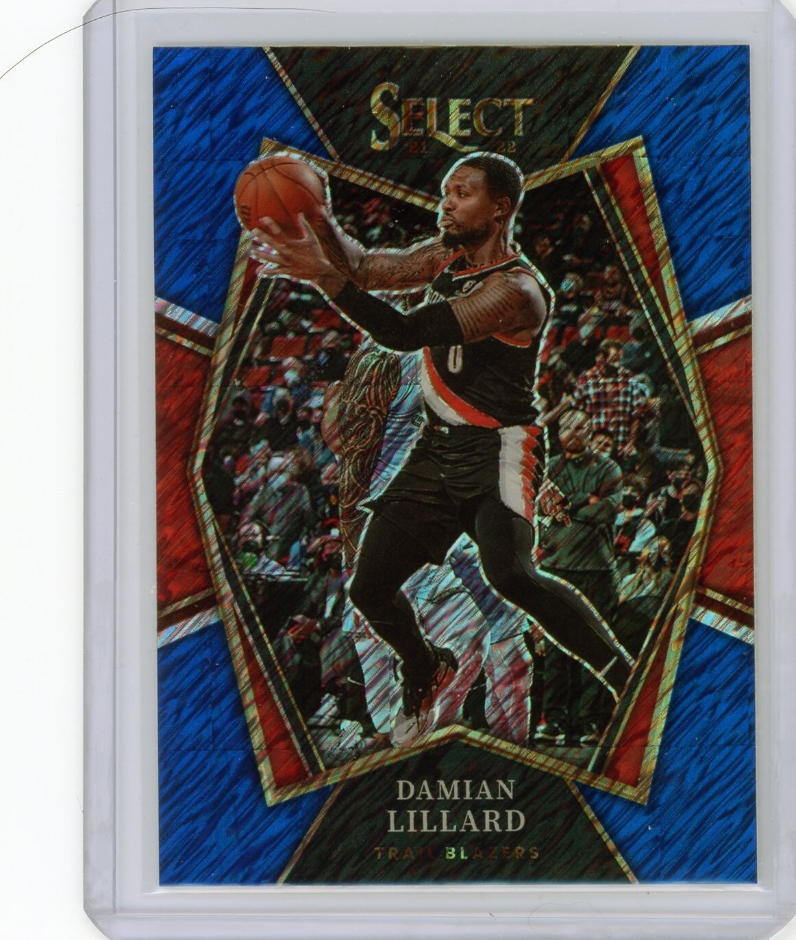 2021-22 Panini Select Damian Lillard Blue Shimmer Prizm Premiere Level ...