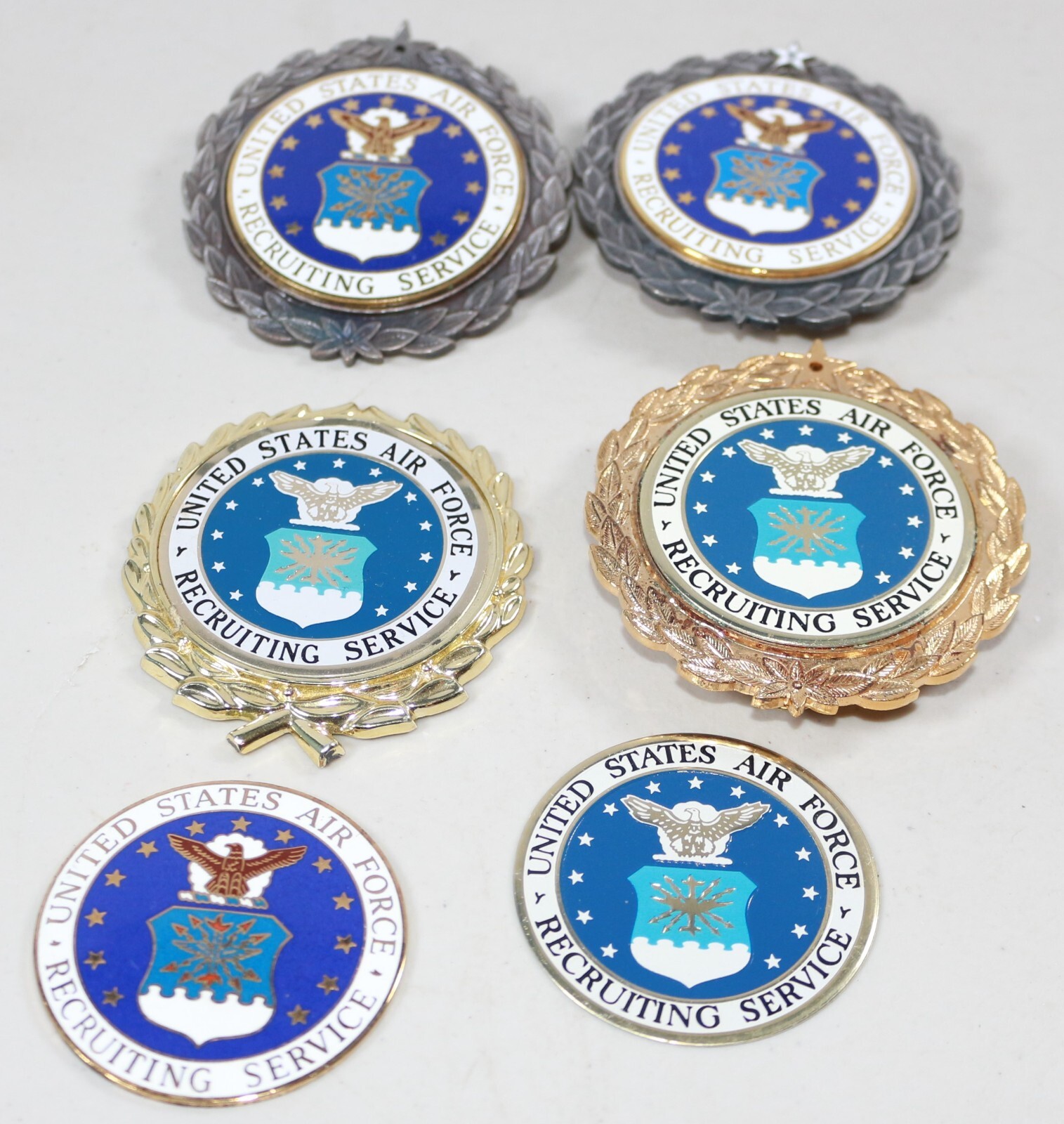 United States Air Force Recruiting Service Badge Pin 2 1/2" & 2" Metal ...