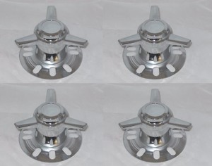 4 TOWERS SPINNERS STUD MOUNT CHROME WHEEL RIM CENTER CAPS 3.18-3.30 ...