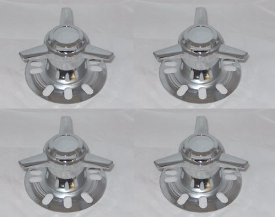 4 TOWERS SPINNERS STUD MOUNT CHROME WHEEL RIM CENTER CAPS 3.18-3.30 ...