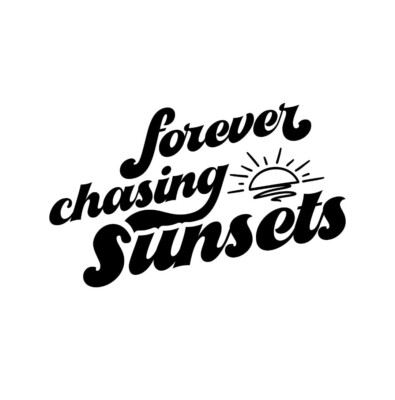 2 x Chasing Sunsets Camper Van Sticker Vinyl Decal Campervan Motorhome ...