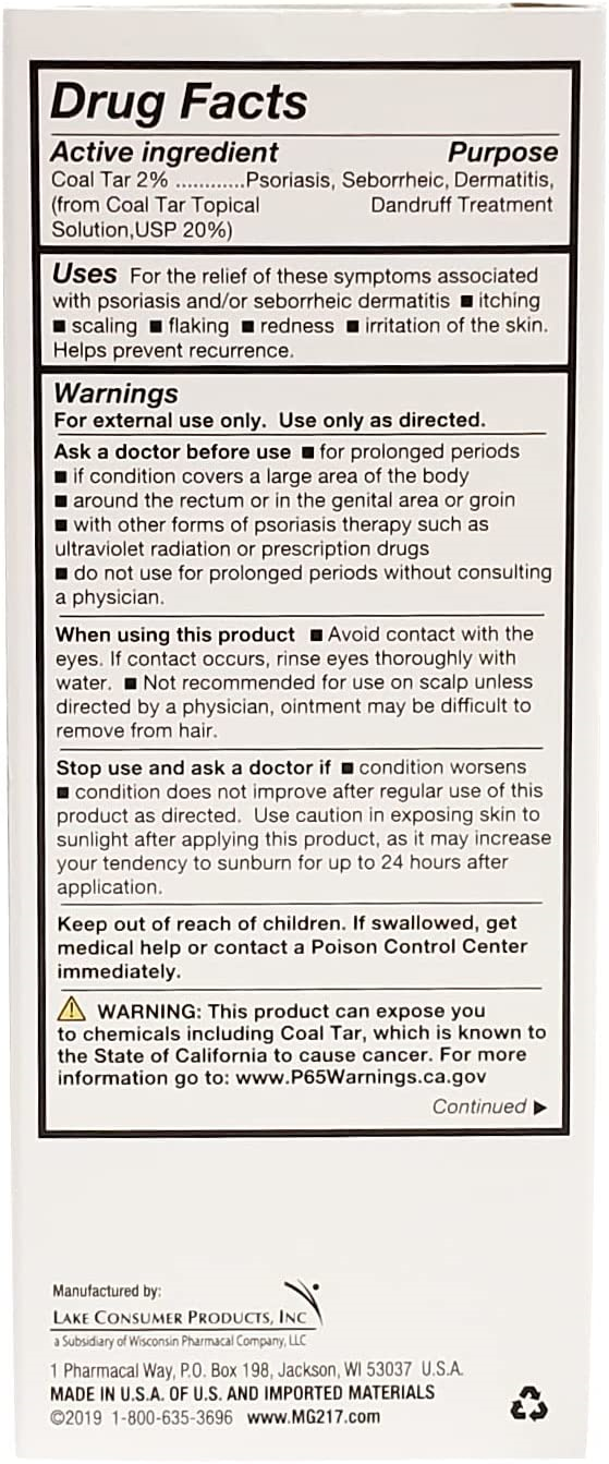 MG217 Multi Symptom Relief 2% Coal Tar Medicated Psoriasis Ointment oz ...