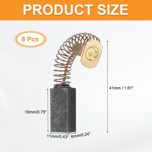 8 Pack Carbon Brushes Set Replaces 19x11x6mm for Most Power Tools ...