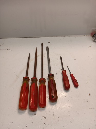 Lot Of 6 MAC Matco Screwdriver Lot 6 Pieces All Straight Blade Vintage ...