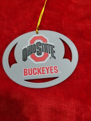 Ohio State Buckeyes Logo Gray Metal Christmas Ornament Gift Decoration ...