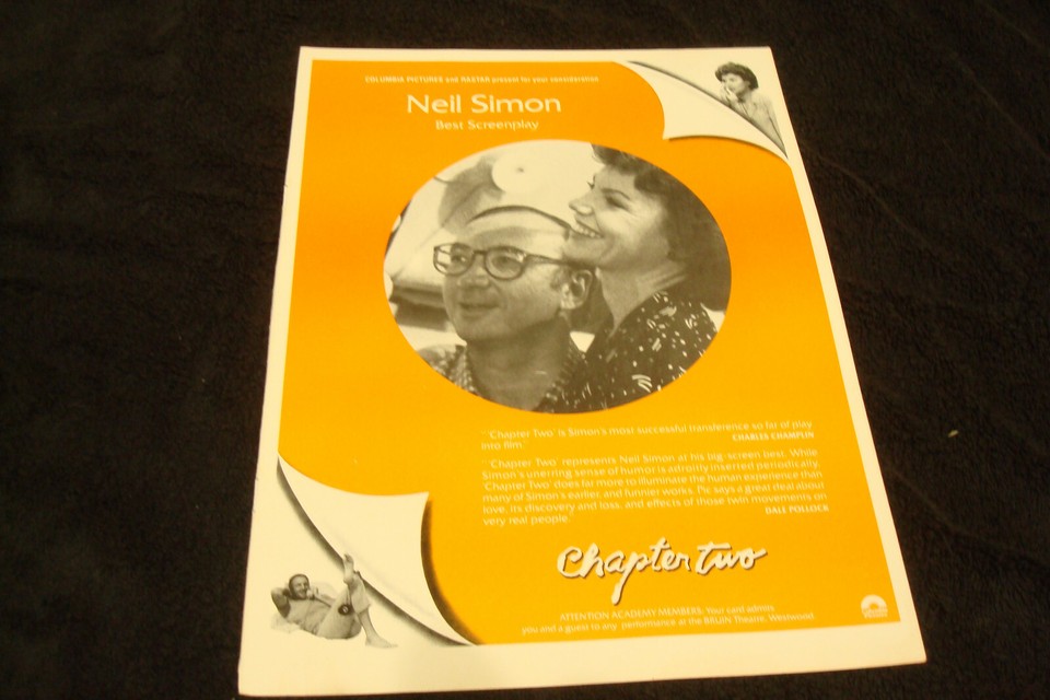 DEATHTRAP 1982 Oscar ad Michael Caine & CHAPTER TWO Neil Simon, Marsha ...