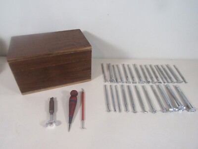 Craftool and Barron Leather Working Tools + Extras in Homemade Wood Box ...