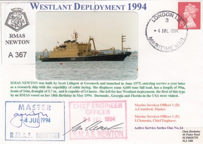 NAVY:RN COVER-1994 Westland Development -RMAS NEWTON-signed- 51/75 | eBay