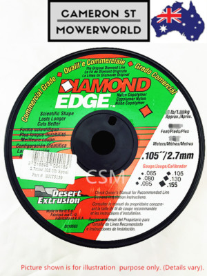 Whipper Snipper Diamond Edge Trimmer Line Cord .105'' -2.7mm 126 mtrs 0 ...