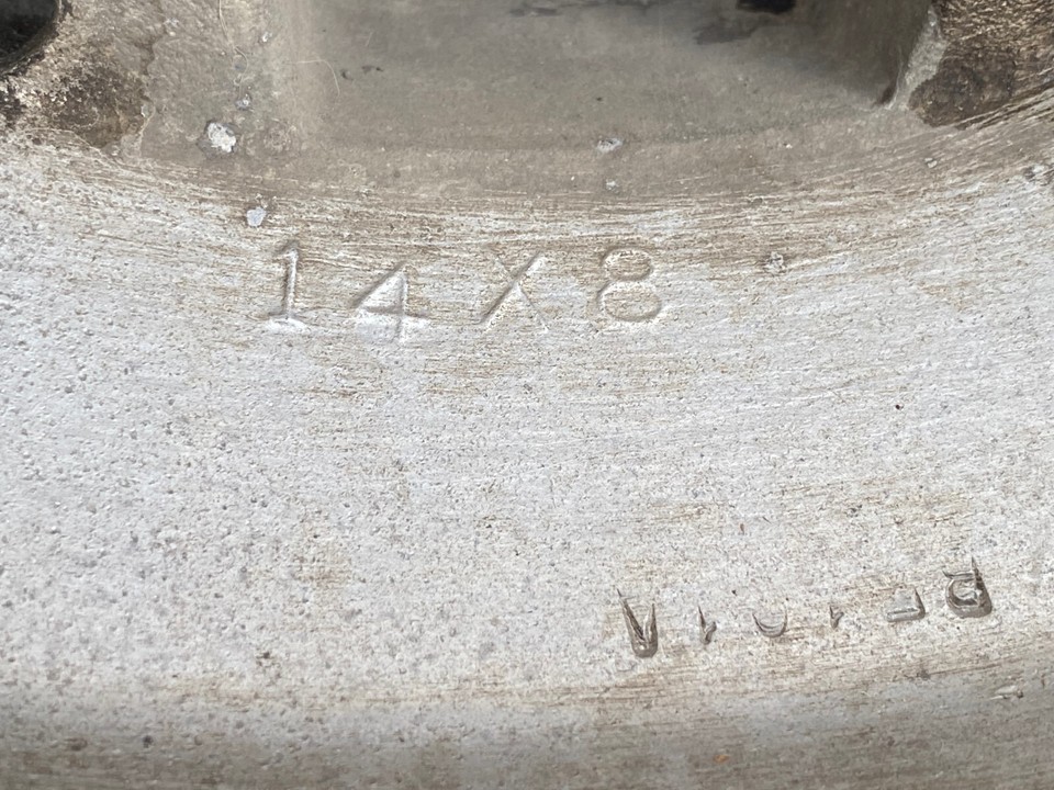 (2) 14" VINTAGE APPLIANCE DAISY MAG WHEELS 14x8 RIMS 5x4.75 CHEVY BUICK ...