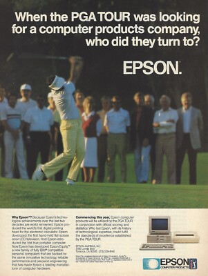 1986 Epson Computer Products PGA Tour Golf vintage print ad 80's ...