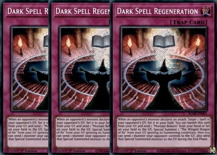 Yugioh Dark Spell Regeneration x 3 - 1st Edition Secret Rare NM - Free Holo Card | eBay