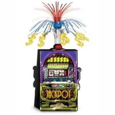 Slot Machine Jackpot Centerpiece 13" Paper Foil Casino Gambling Table ...