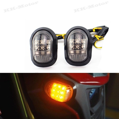 2pcs Motorcycle LED Turn Signal 12V Blinker Tail light Indicators Amber ...