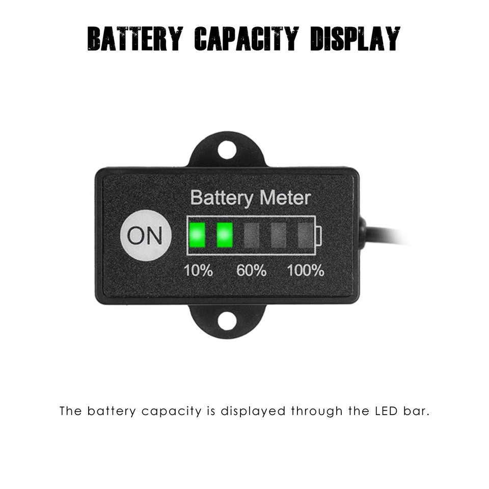 12V 24V Lead Acid Battery Indicator LED Battery Capacity Monitor for ...