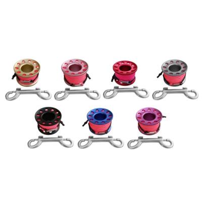 15m Scuba Diving Compact Aluminium Finger Spool Reel Line with End Snap ...
