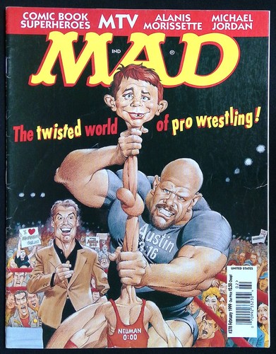 MAD #378 ~ VG 1999 E.C. MAGAZINE ~ WWF STONE COLD STEVE AUSTIN COVER ...