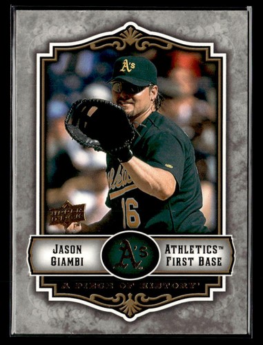 2009 Upper Deck A Piece of History #70 Jason Giambi Card Oakland ...