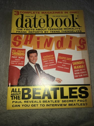 DATEBOOK Teen Magazine Spring 1965 Beatles, Shindig, Early Bobby ...