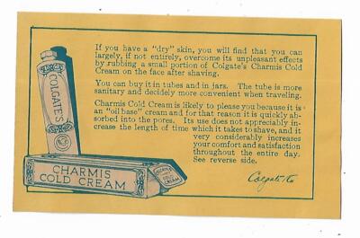 Old Advertising Card Colgate's Charmis Cold Cream Colgate Co New York ...