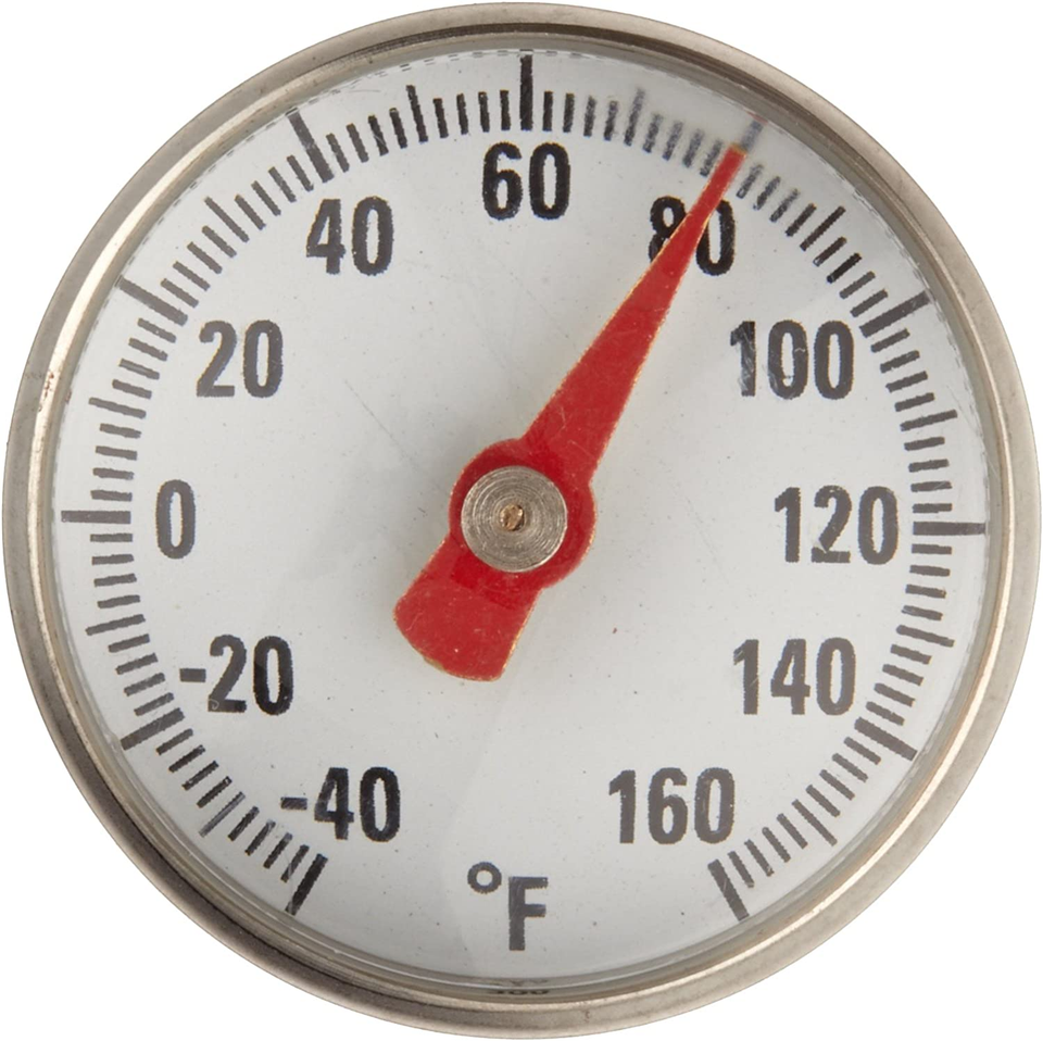 ST01 Stainless Steel Pocket Dial Thermometer, 5" Stem, 1" Dial, -40 to ...