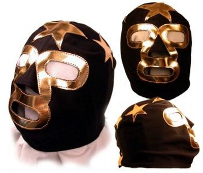 Kids Masked Superstar Black/Gold Pro Wrestling Mask | eBay