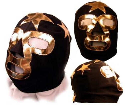Kids Masked Superstar Black/Gold Pro Wrestling Mask | eBay