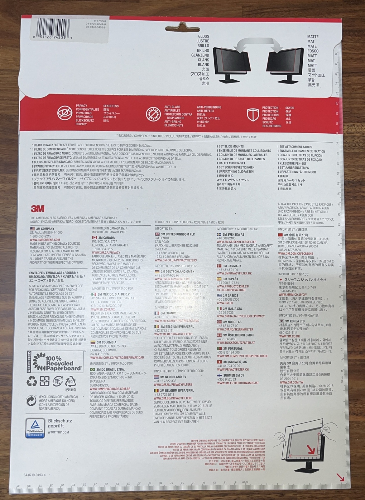 NEW 3M Privacy Filter Screen 17.0" Monitor Display Comply Vikuiti ...