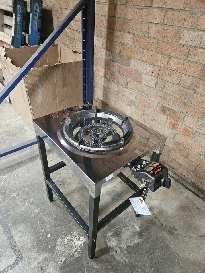 2 Ring Gas Stove Burner Wok Cooker High Stand Outdoor Portable W/Hose ...