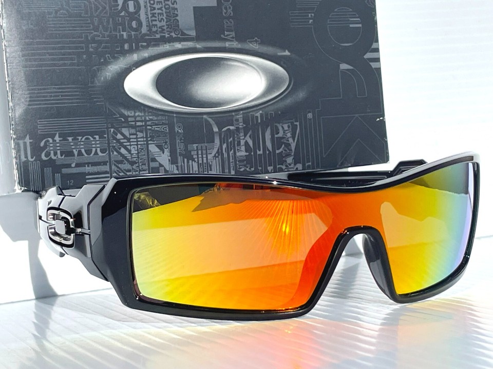 Oakley OIL RIG Shiny BLACK POLARIZED Galaxy RUBY Mirror lens Sunglass ...