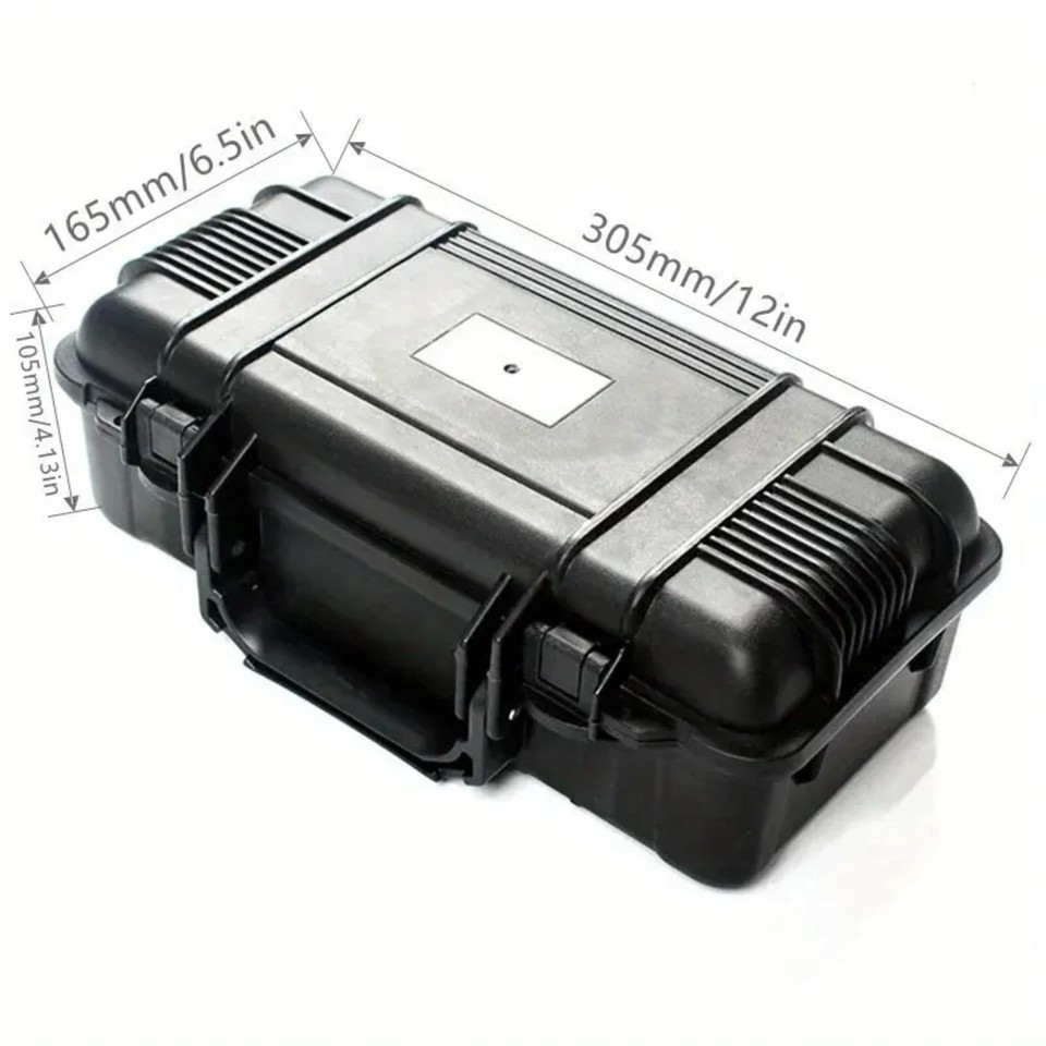 6 Sizes Black Hard Shell PP Toolbox Shockproof Portable Tool Storage ...