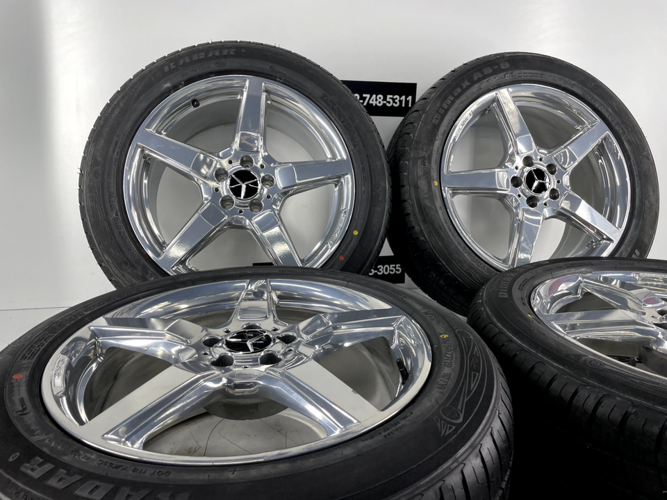 19' OEM MERCEDES WHEELS/RIMS CHROME FINISH SET OF 4 5X112MM rims only ...