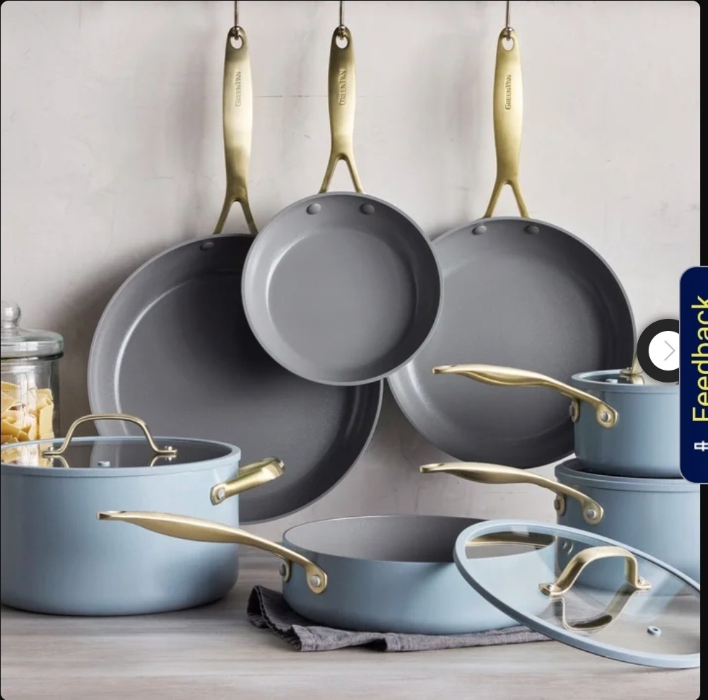 GreenPan Jewel Pro 11-Piece Cookware Set Hard Anodized Nonstick Blue ...
