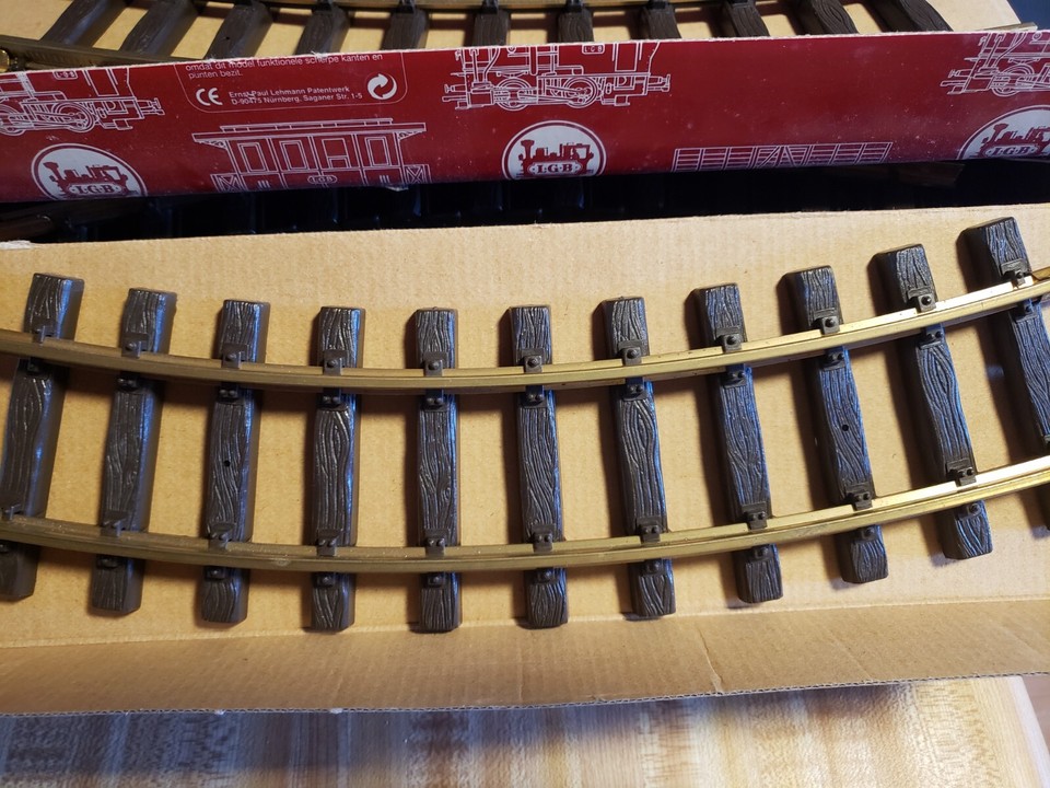 48 COUNT LGB G SCALE BRASS CURVED TRACKS; N0. 1100, R 600MM, W/BOXES, W ...