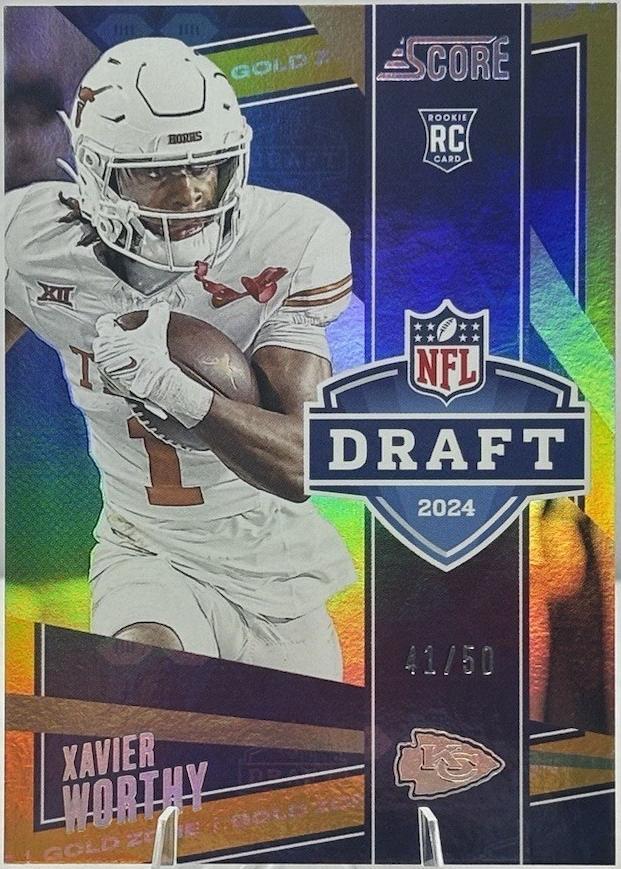 2024 Score - Nfl Draft Xavier Worthy #20 Gold Zone /50 (RC) for sale ...