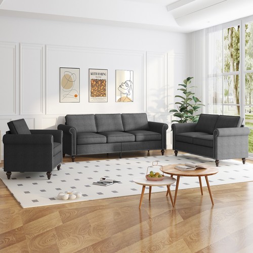 3 Pcs Sofa Set for Living Room,Living Room Furniture Sets,Sofa,Loveseat ...