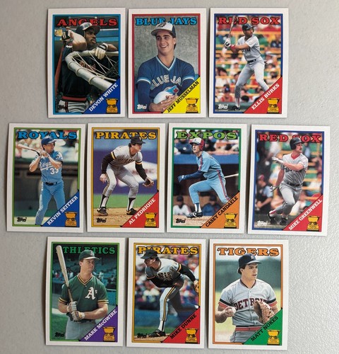 1988 Topps All Star Rookie Team subset 10 cards Gold Cup McGwire ...