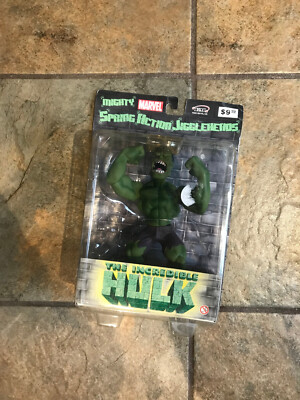 RARE Marvel Mighty Spring Action Jigglehead Incredible Hulk Blockbuster ...