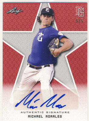 MICHAEL MORALES 2020 Leaf Perfect Game PG National Showcase Red AUTO /5 ...