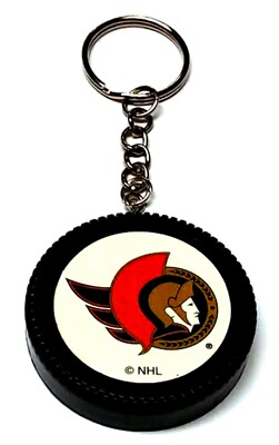 OTTAWA SENATORS MINI PUCK KEYCHAIN 2" WIDE NEW NHL OFFICIALLY LICENSED ...