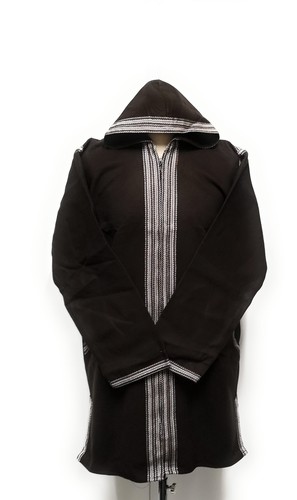 Men Moroccan winter Wool Blend Baja Jerga Jacket Hoodie Festival Hippy ...