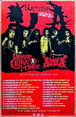 INSANE CLOWN POSSE | ATTILA Slamfest 2018 Ltd Ed RARE Tour Poster ...