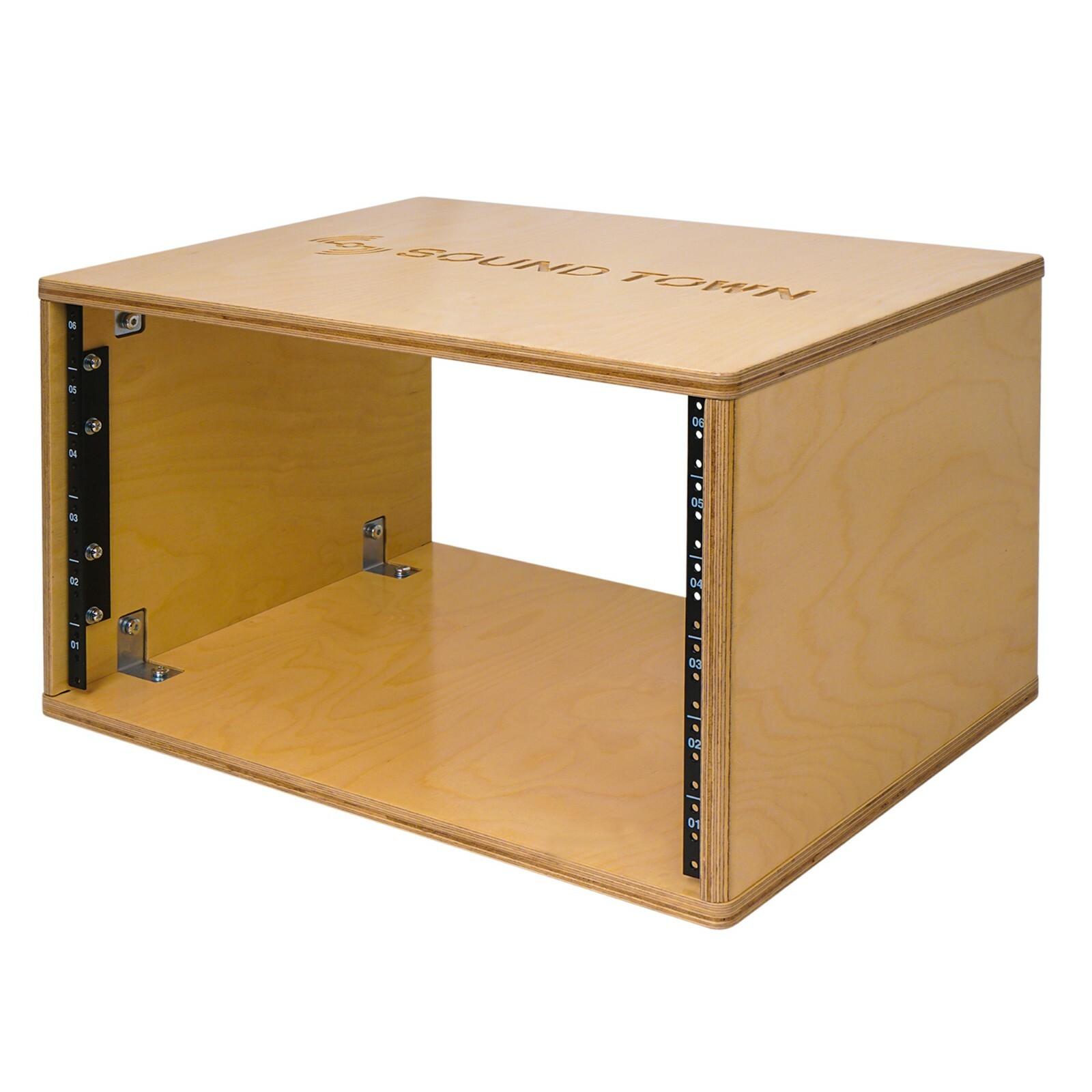 Sound Town DIY 6U Studio Rack with Baltic Birch Plywood, Golden Oak ...