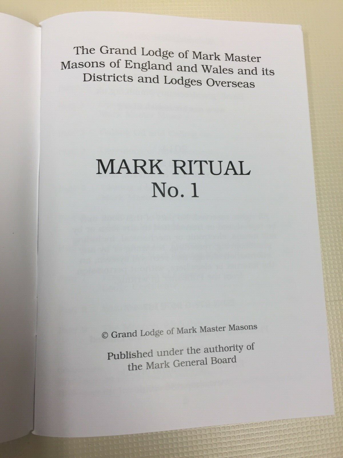 Masonic Mark Master Mason Ritual Books No 1 or No 2 | eBay